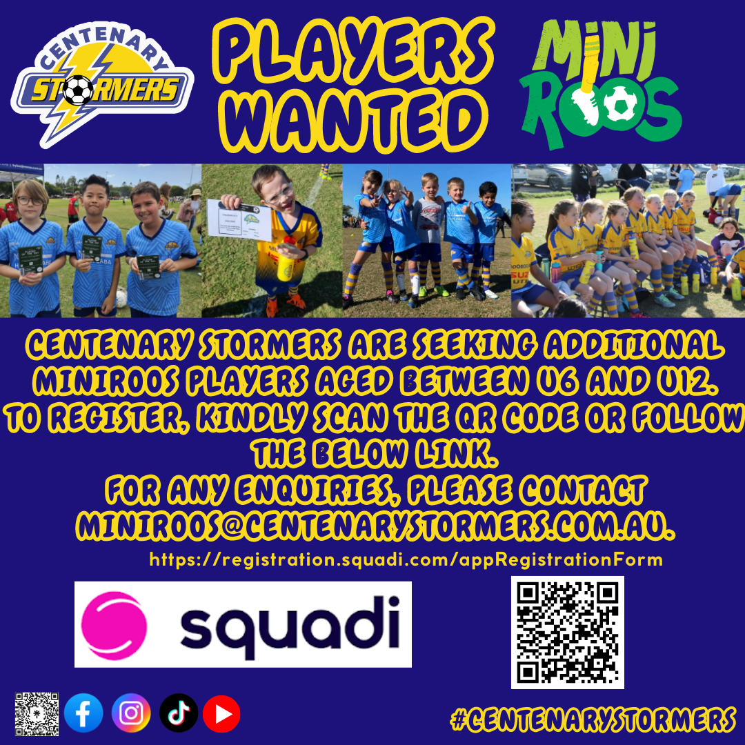 📢 MINIROOS PLAYERS WANTED 📢 – Centenary Stormers